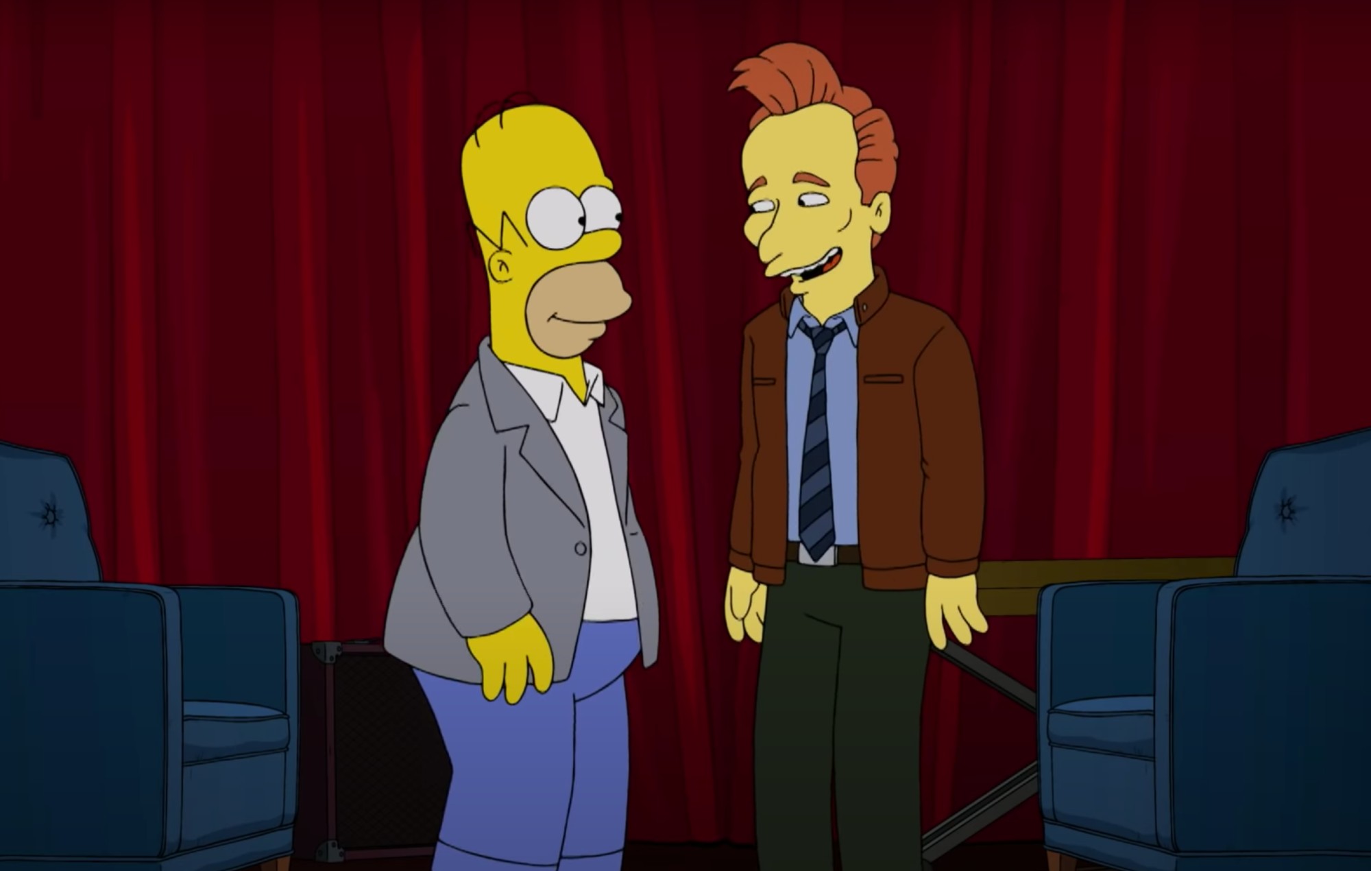 Mira a Conan O'Brien ser entrevistado por Homero Simpson en el último ...