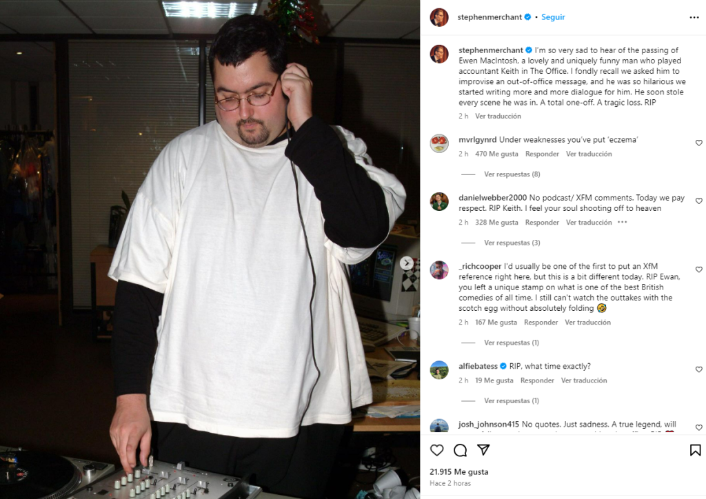 Muere Ewen MacIntosh, conocido como Keith Bishop en "The Office", a los ...